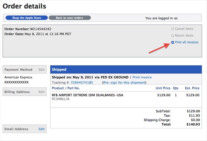 How to get a copy of your Apple online store invoices